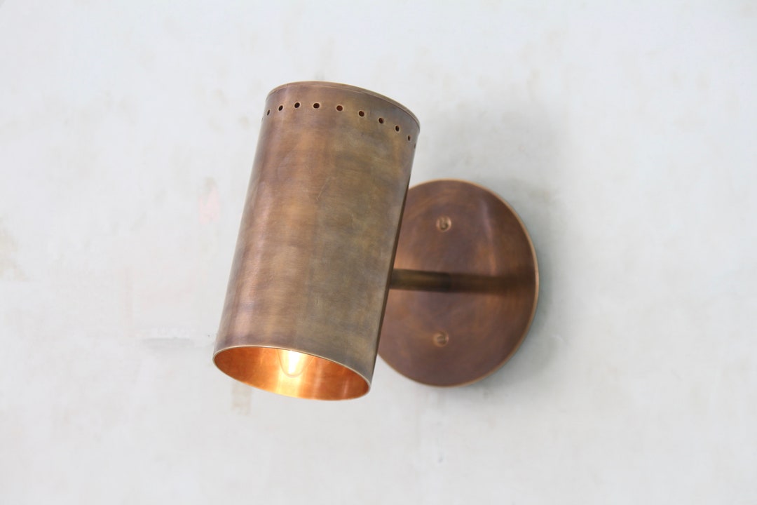 1 Light Cylinder Handmade Vintage Wall Mid Century Modern Raw - Etsy