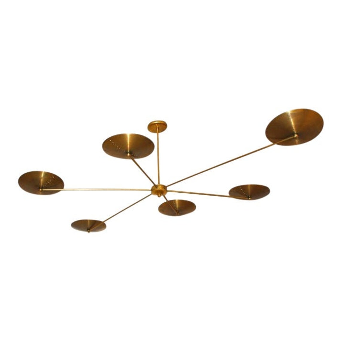 6 Light Spider Dome Style Raw Brass Chandelier Light Fixture - Etsy