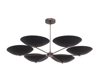 6 Light Spider Dome Style Raw Brass Chandelier Light Fixture - Etsy