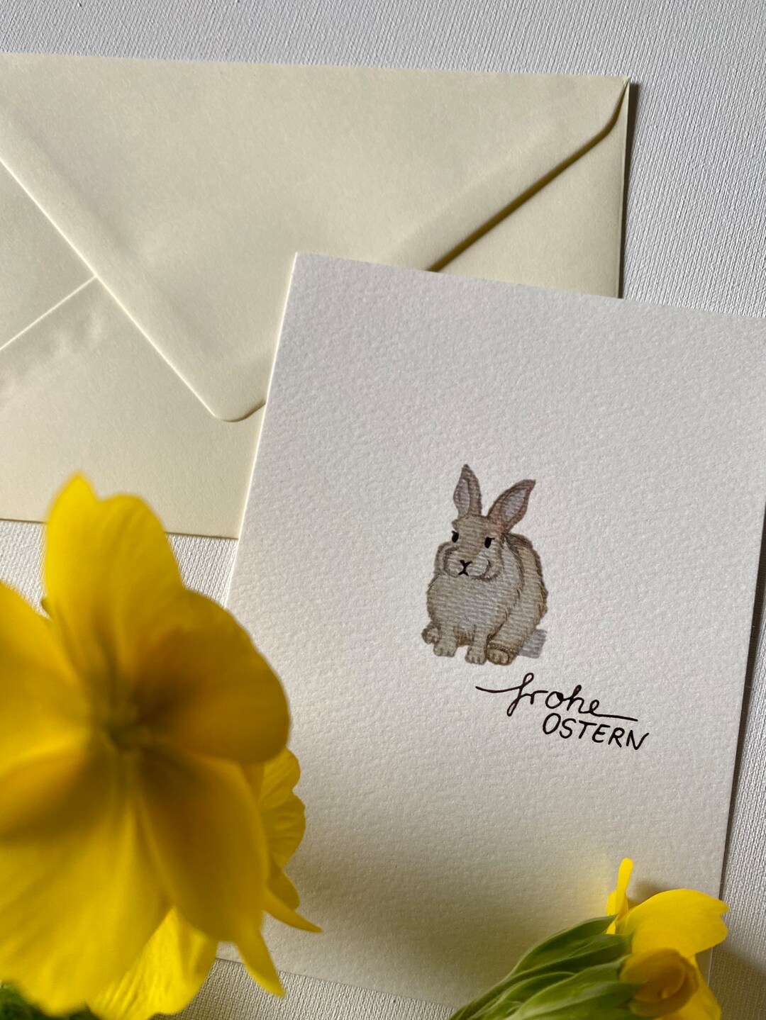 Happy Easter Postcard Easter Card Postcard With Rabbit Easter Bunny ...
