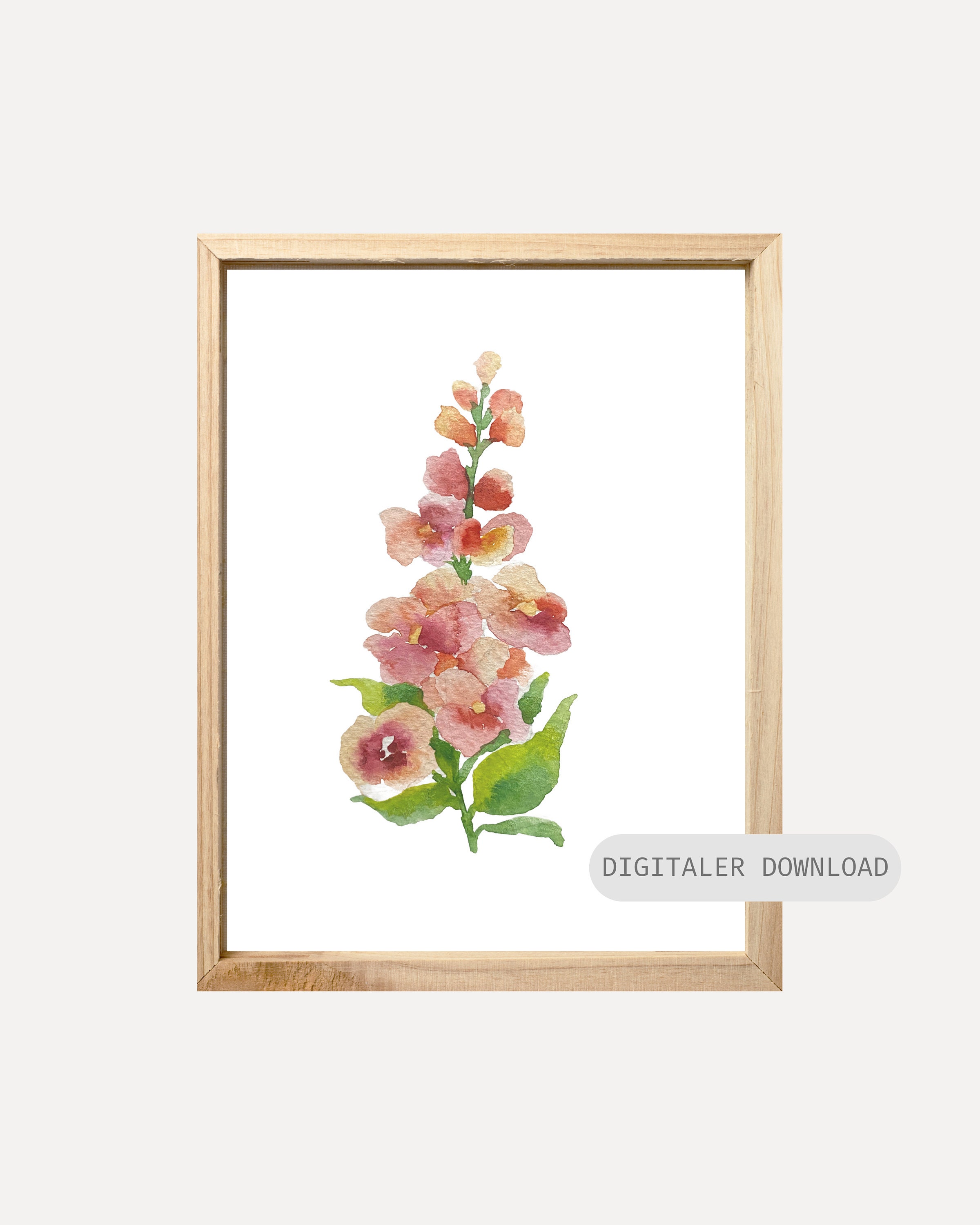 Snapdragon Digital Download Poster Flower | Poster Watercolor ...