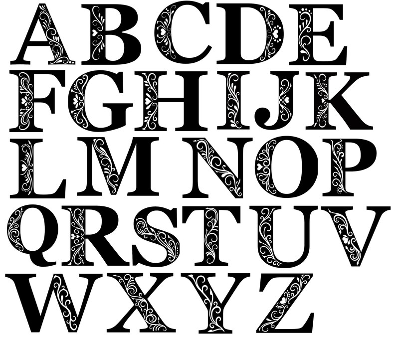 Fancy Block Alphabet SVG PNG Digital Download - Etsy