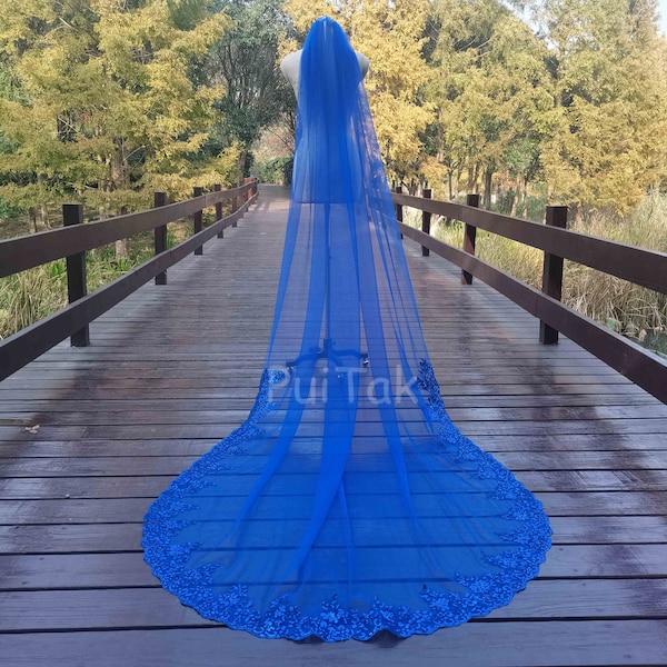 Royal Blue Wedding Veil - Etsy