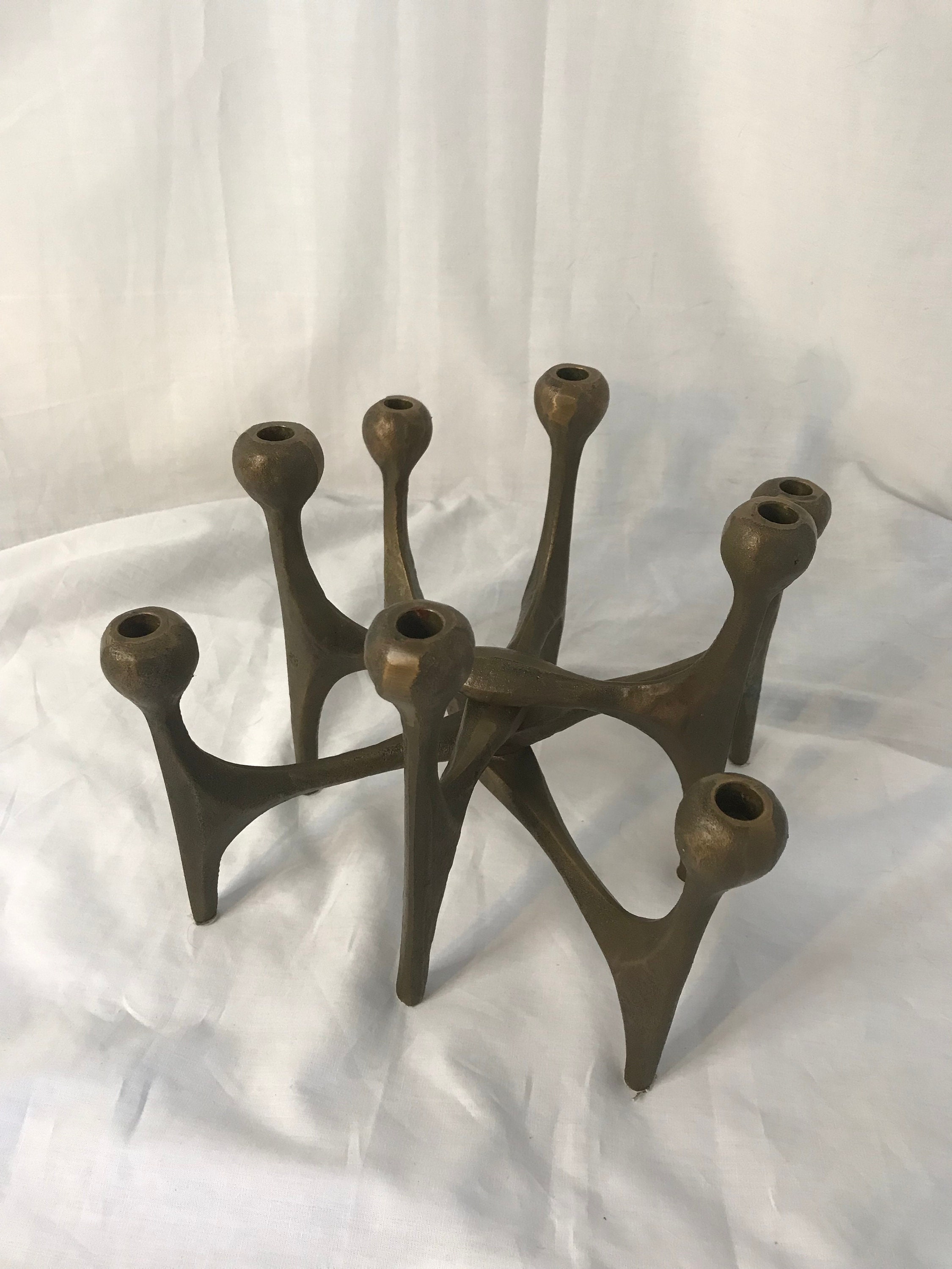 Brutalist Candelabra by Michael Harjes - Etsy