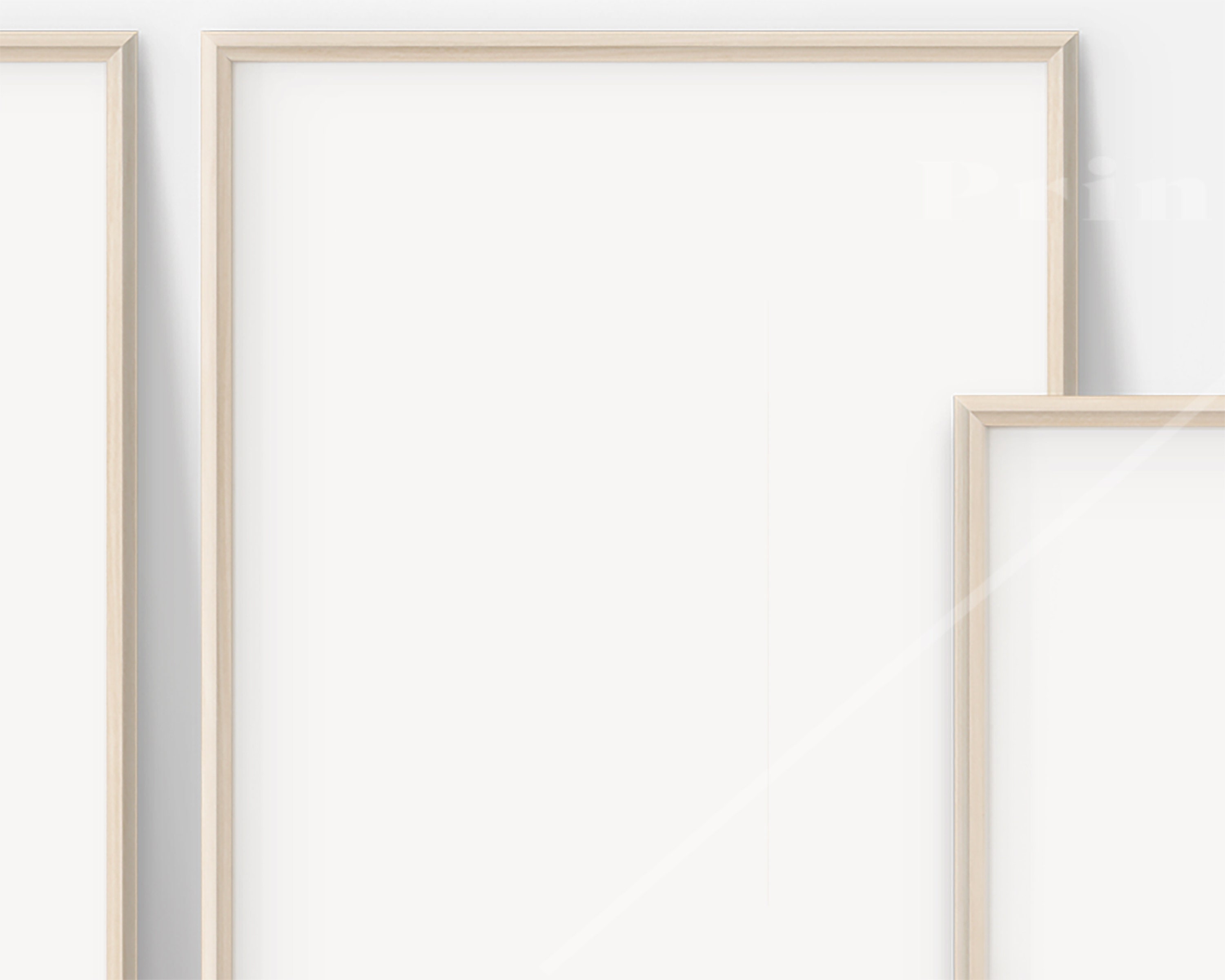 A4 / 5x7 Set of 6 Thin Wood Frame Mockup, A4 Minimalist Frame Mockup ...