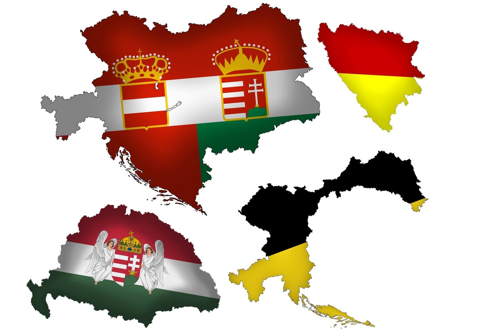 Un 'mapa de la bandera' del Imperio Austro-Húngaro en | Etsy España