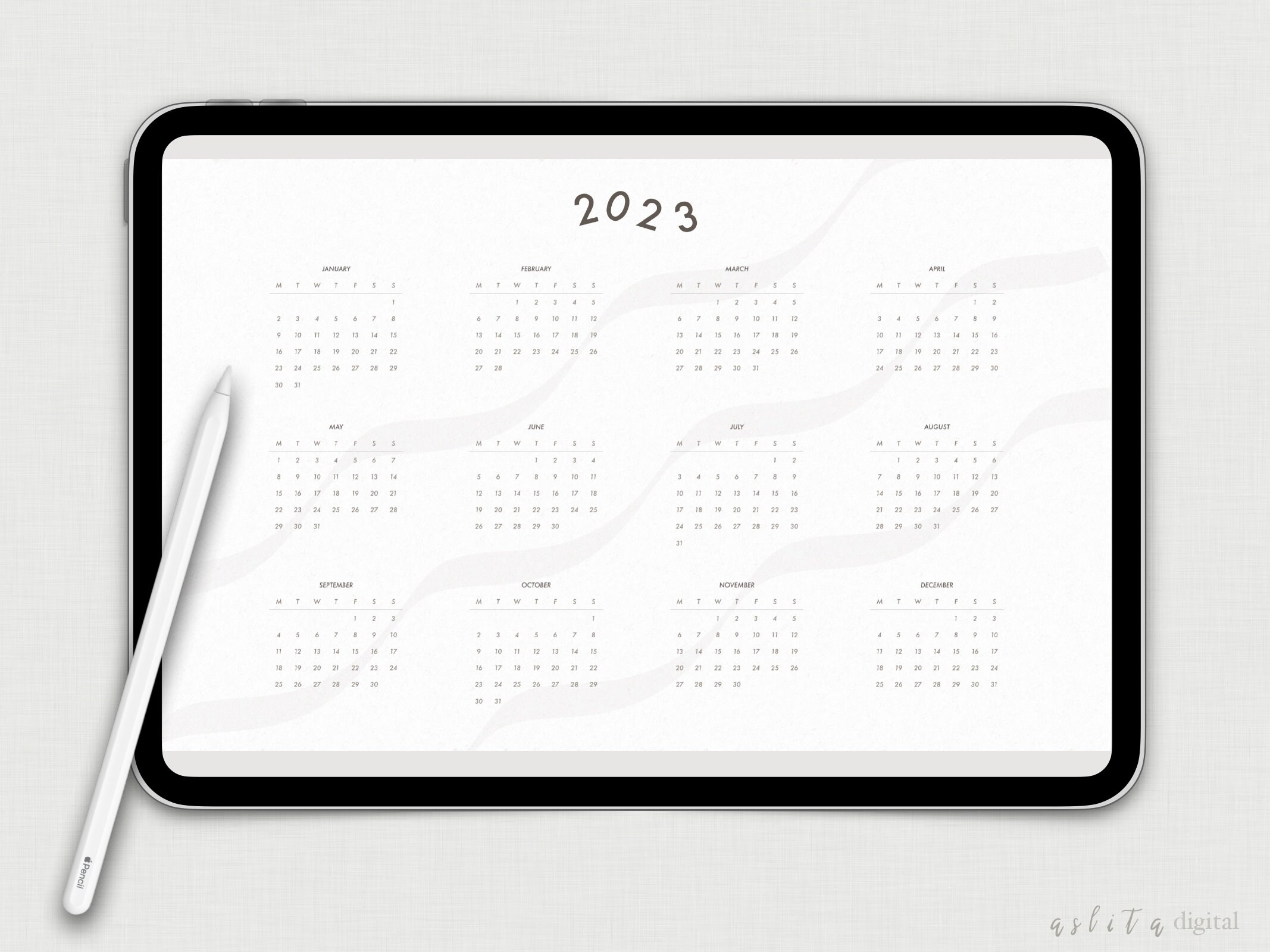 Digital Calendar 2023 / Monthly Planner / Easily Hyperlinked / Minimal ...