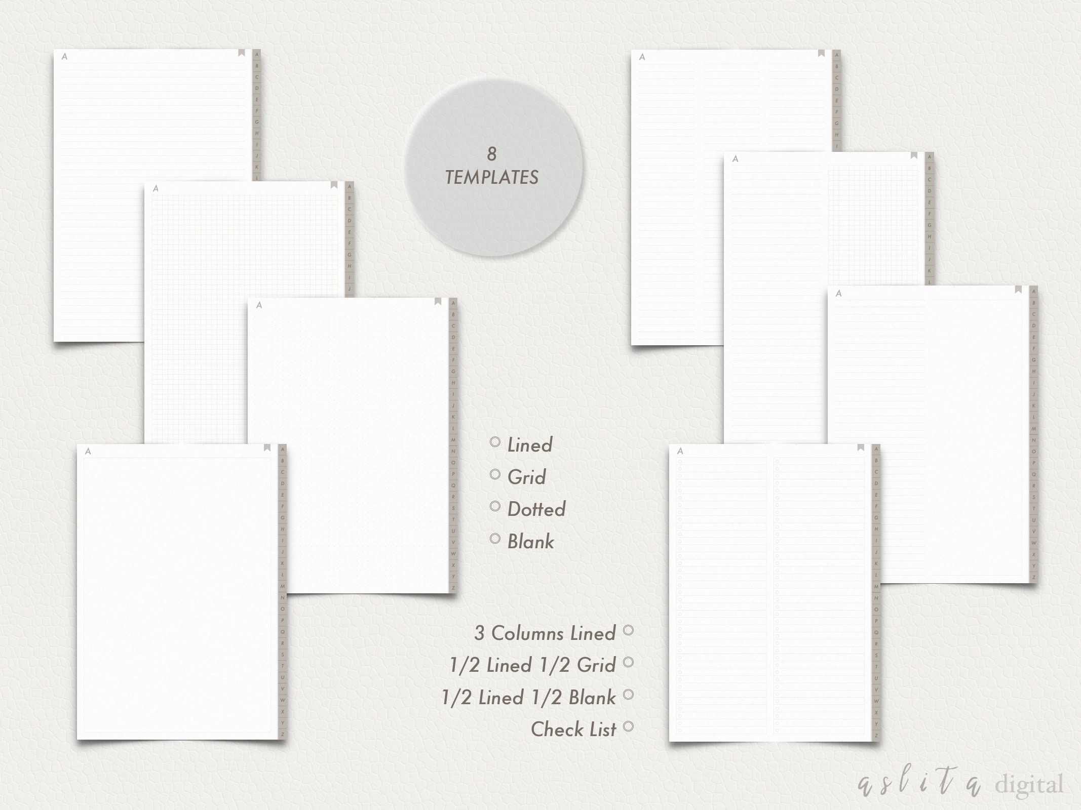 A-Z Digital Notebook / Alphabet / Easily Hyperlinked / A4 / Agenda ...