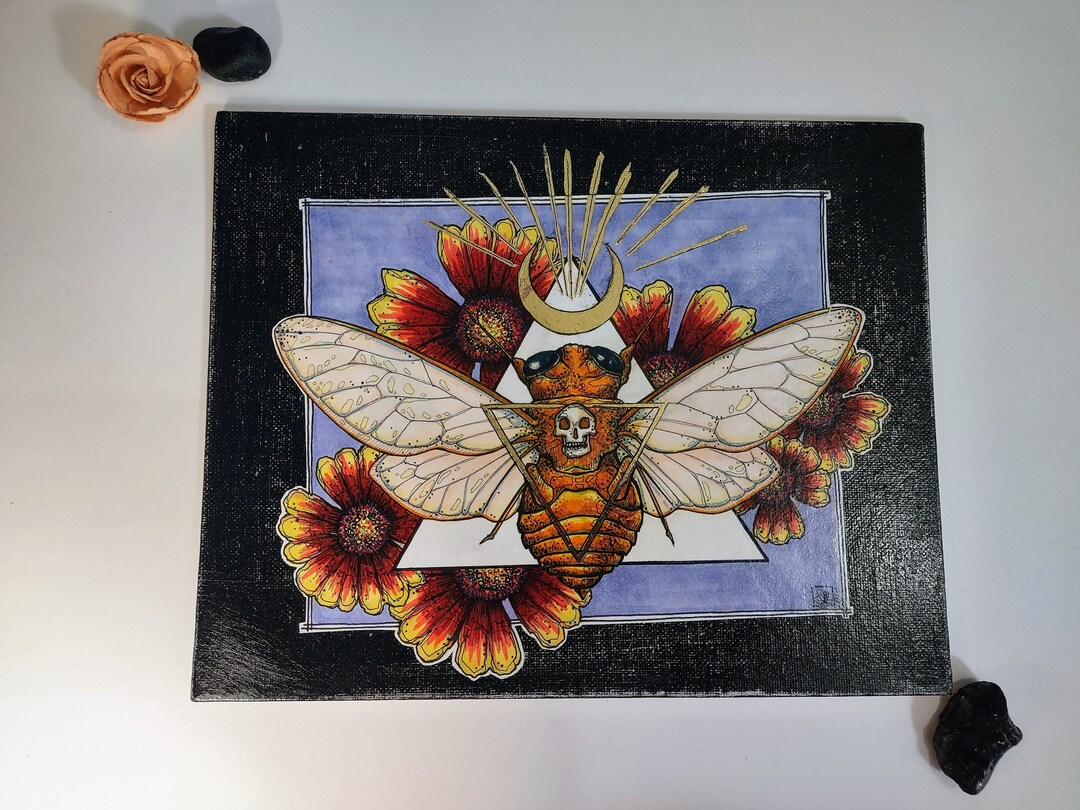 Orange Cicada Original - Etsy
