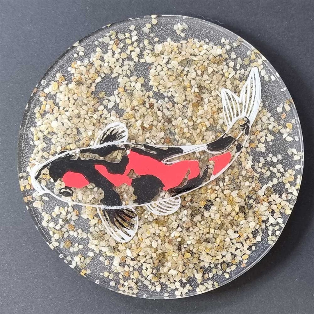 Showa Koi 3D Fish in Resin Round Coaster - Etsy