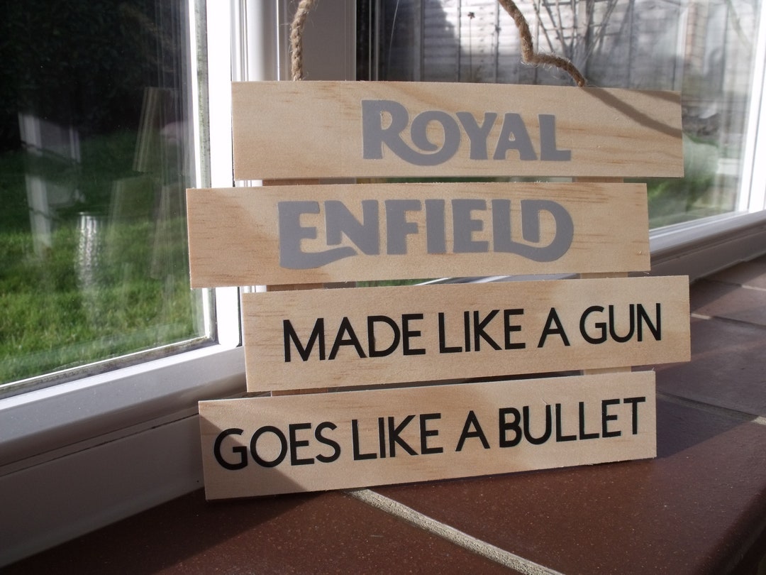 Royal Enfield Wooden Sign, Garage, Office, Man Cave, Gift, Motorbike ...