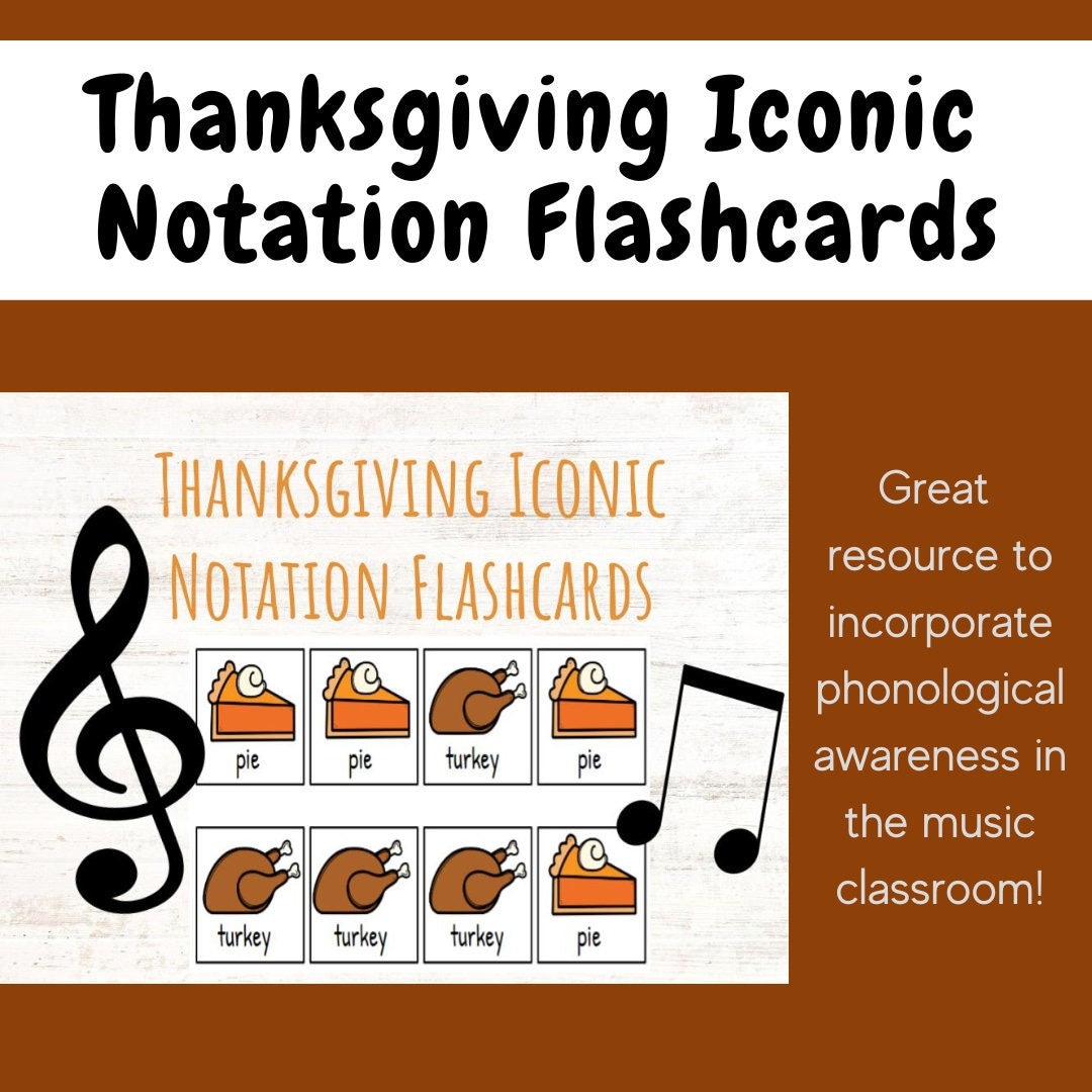 Thanksgiving Iconic Notation Flashcards - Etsy