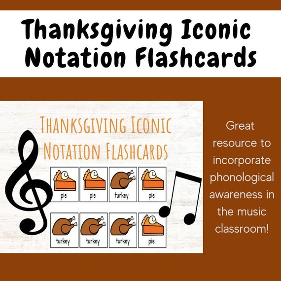 Thanksgiving Iconic Notation Flashcards - Etsy