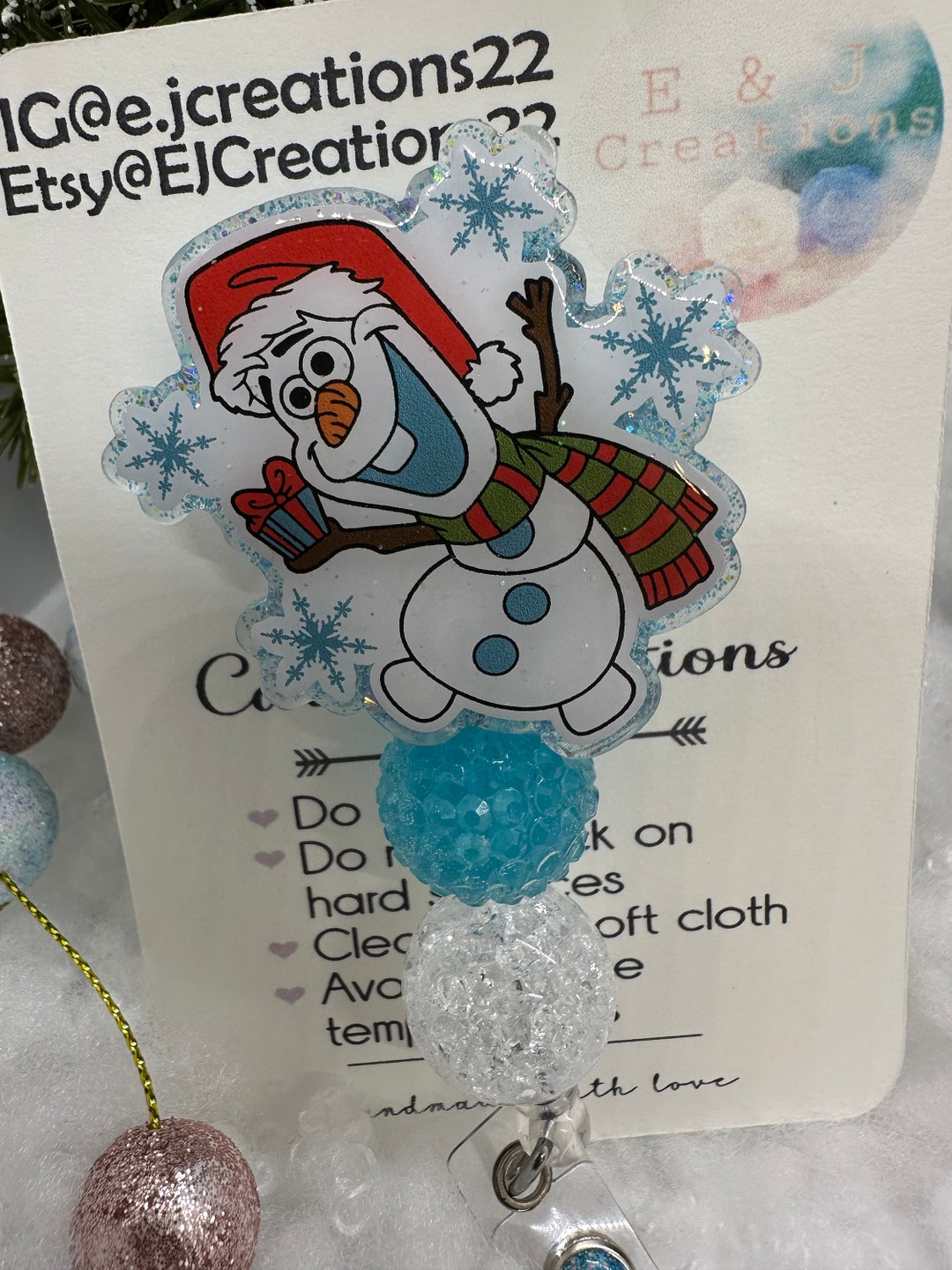 RTS Olaf Frozen Inspired Badge Reel - Etsy