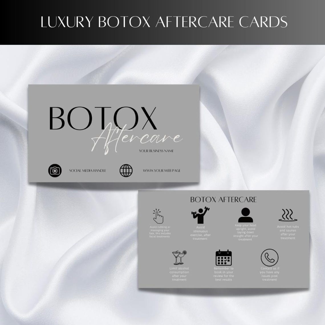 Botox After-care Cards, Luxury After-care Cards, Customer After-care ...