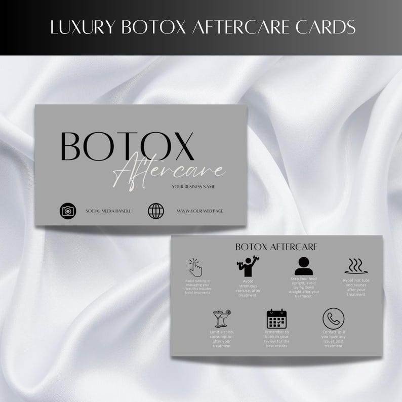 Botox After-care Cards, Luxury After-care Cards, Customer After-care ...