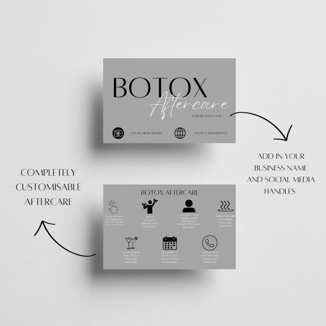 Botox After-care Cards, Luxury After-care Cards, Customer After-care ...