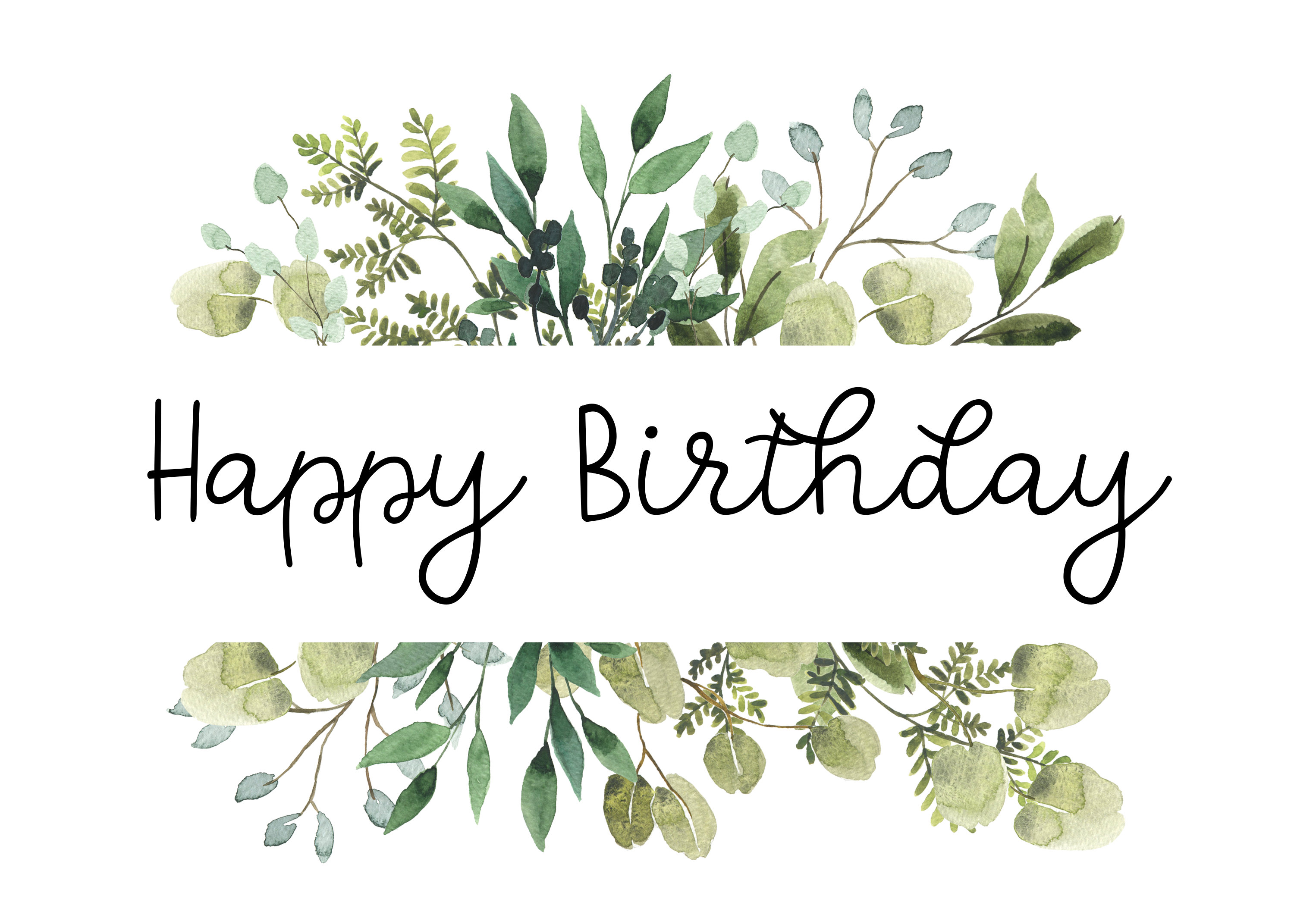 Printable Blank Happy Birthday Greeting Card With Simple - Etsy Canada