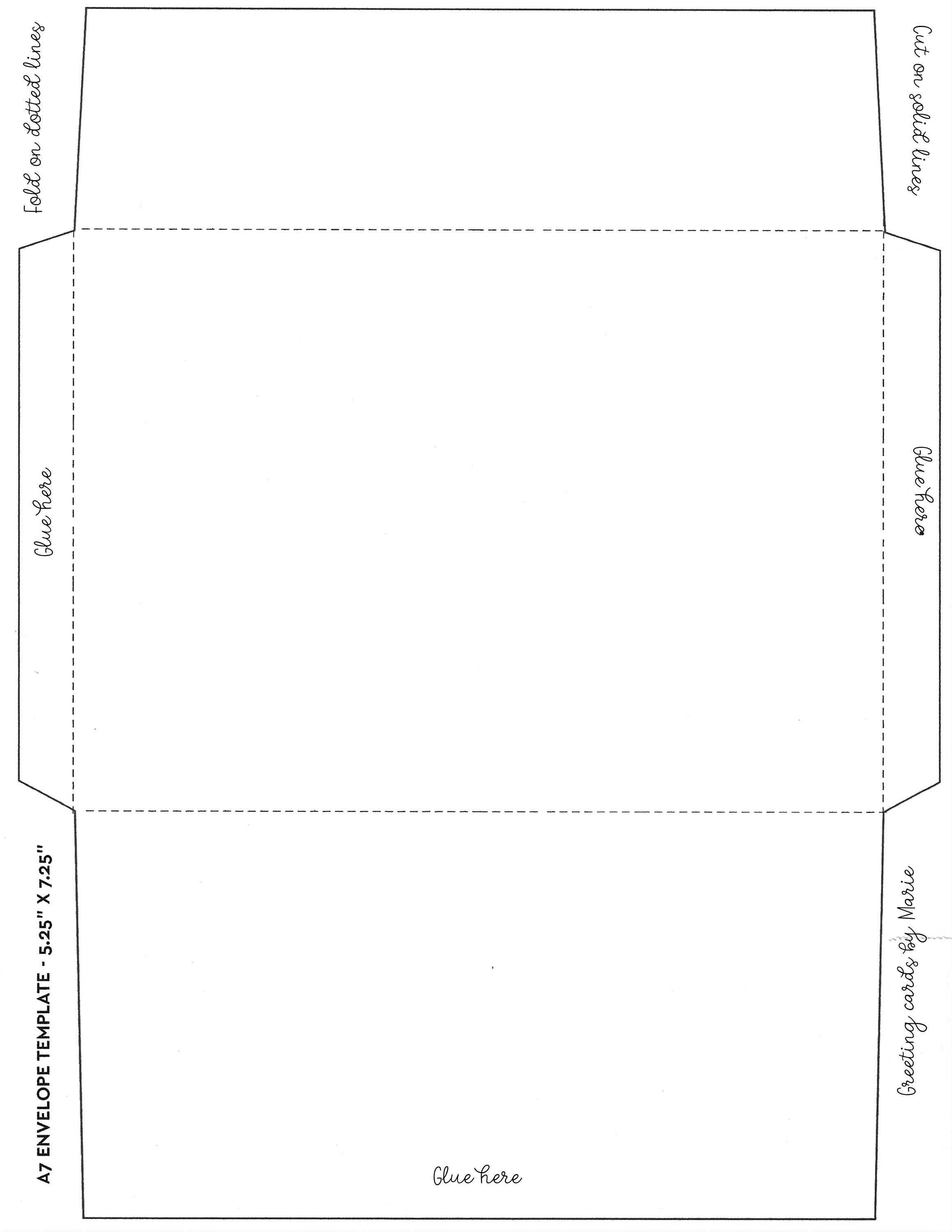 A7 Envelope Template Printable Etsy