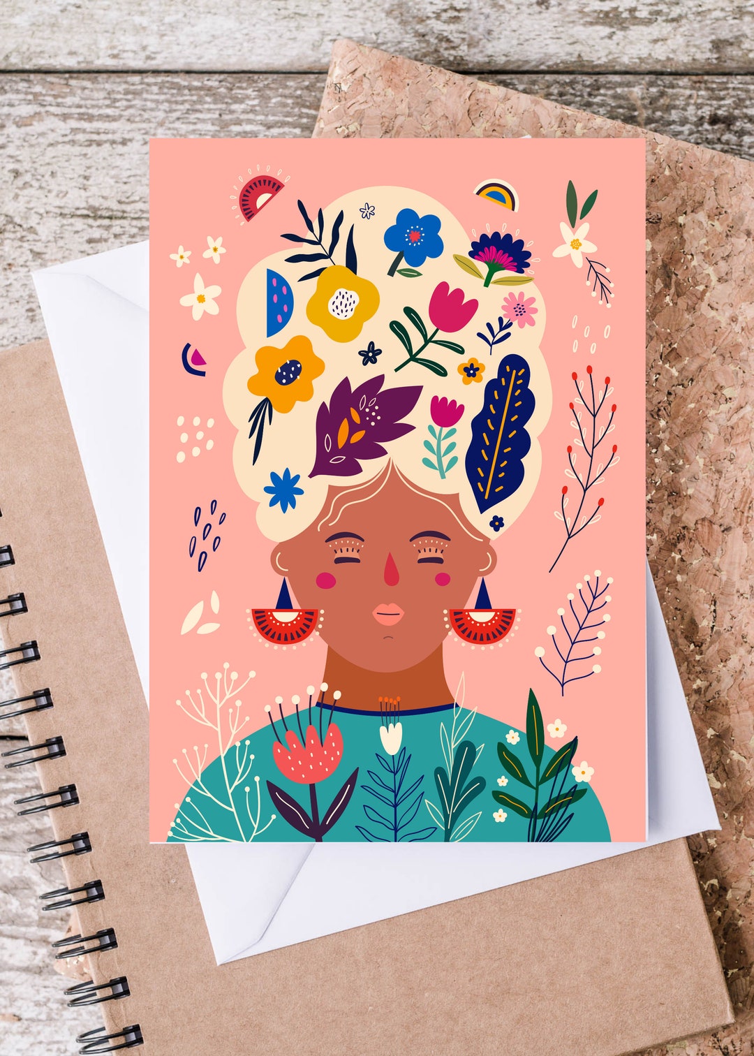 Printable Greeting Card Note Card Blank Inside Colorful and - Etsy