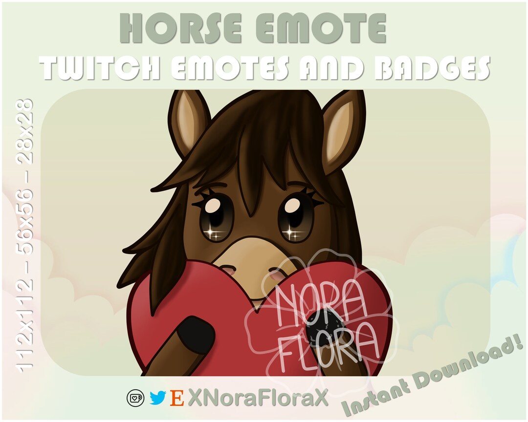 Heart Horse Twitch Emote - Dark Brown - Etsy