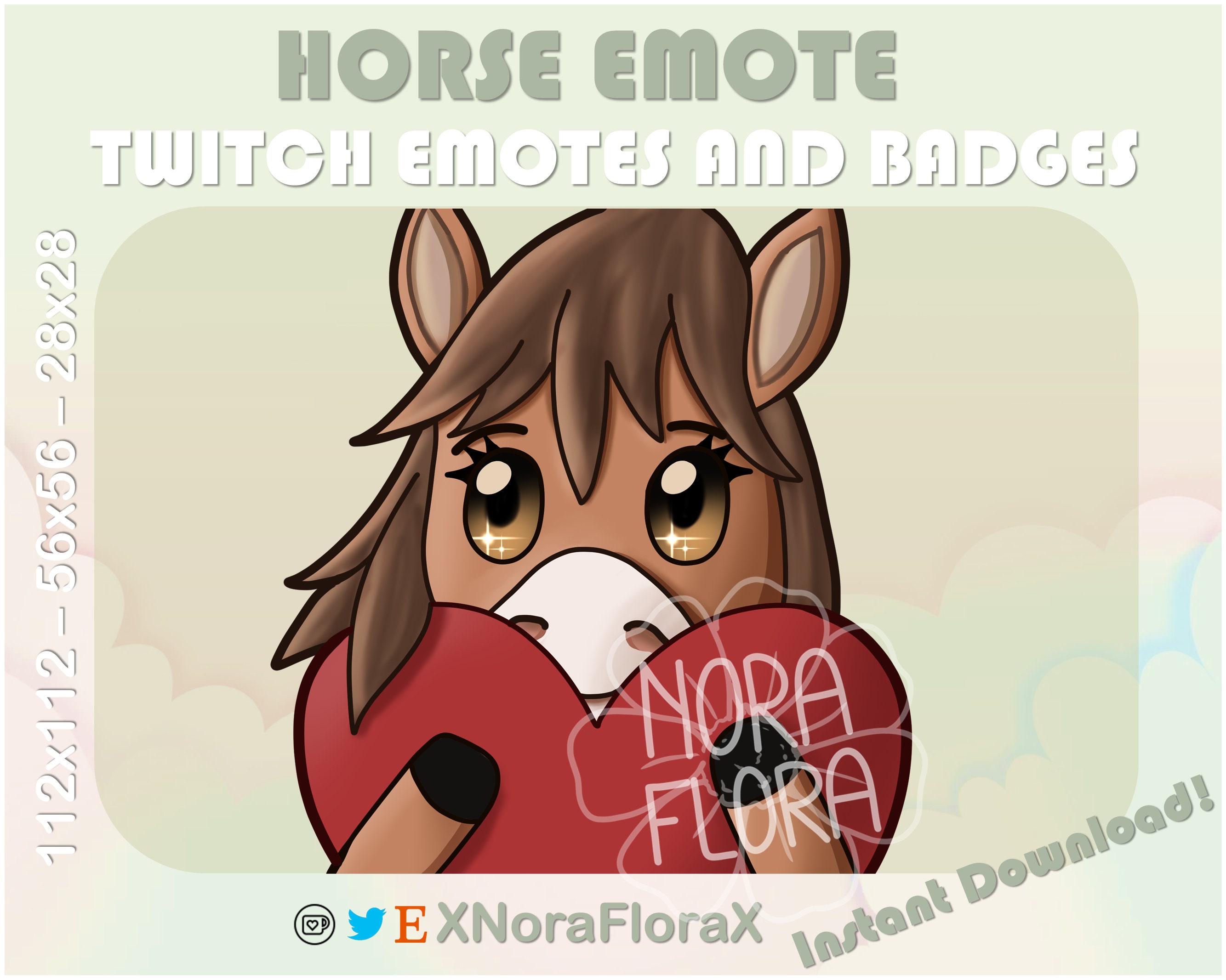 Heart Horse Twitch Emote - Ginger - Etsy