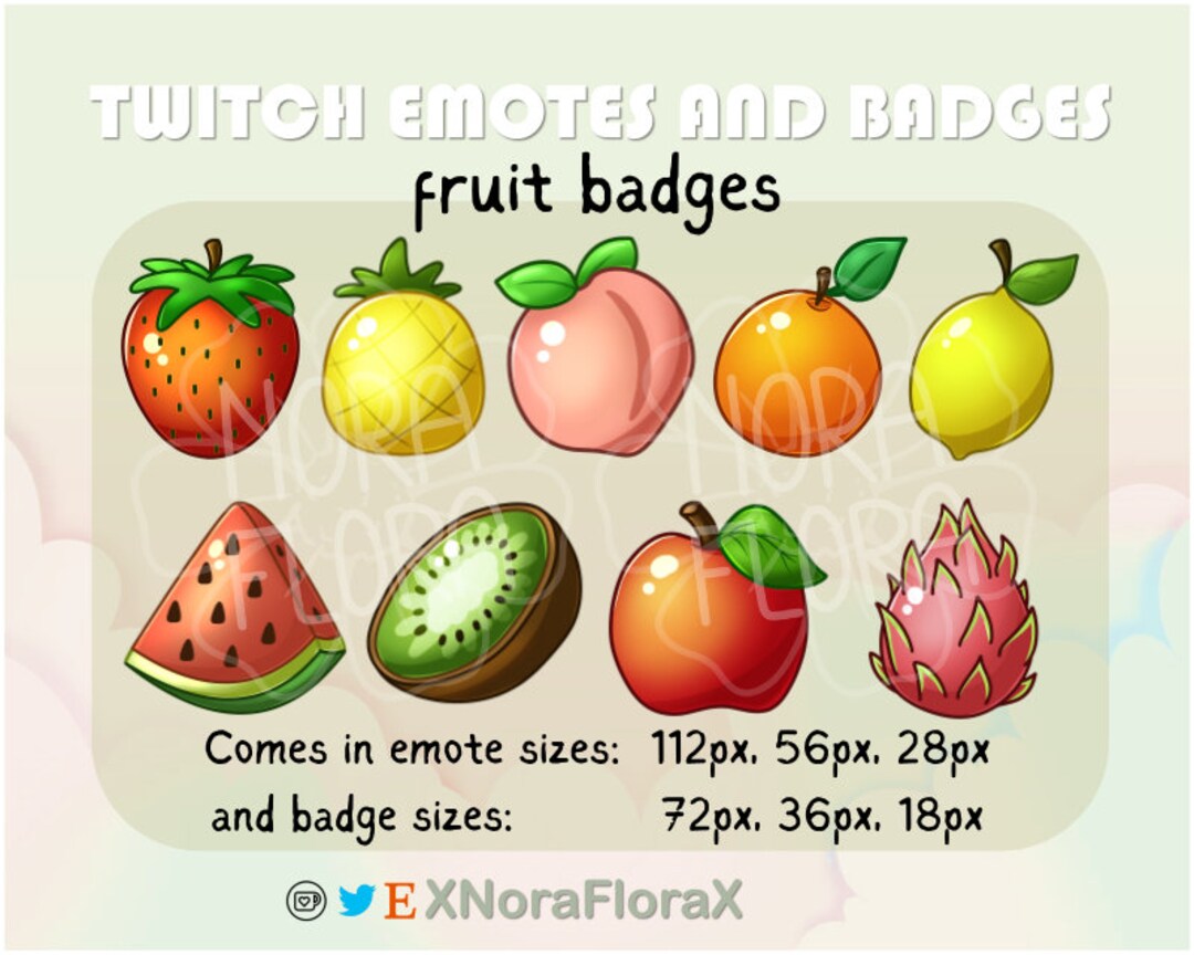 Cute Fruit Badges for Twitch, Discord, YT - Etsy