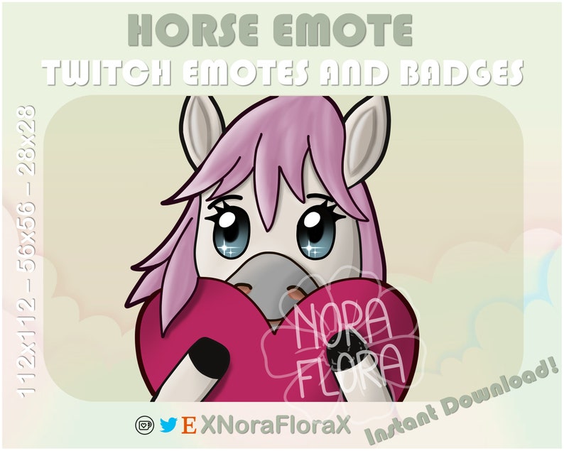 Heart Horse Twitch Emote White & Pink - Etsy