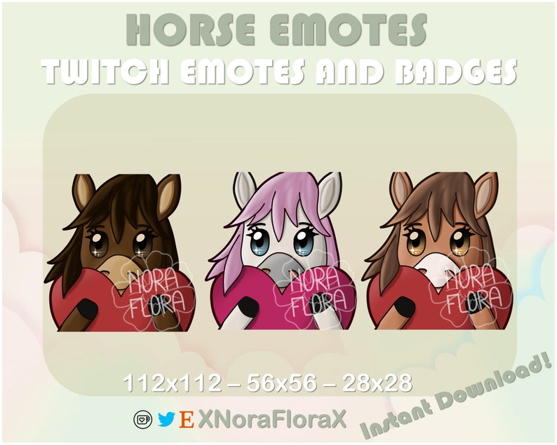 Heart Horse Twitch Emote - Ginger - Etsy
