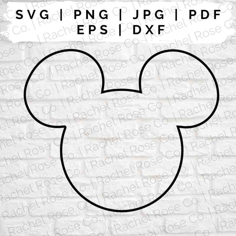 Mickey Mouse Outline Svg - Etsy