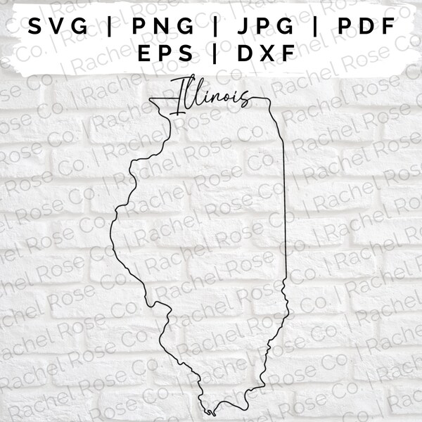 Illinois Outline Svg - Etsy
