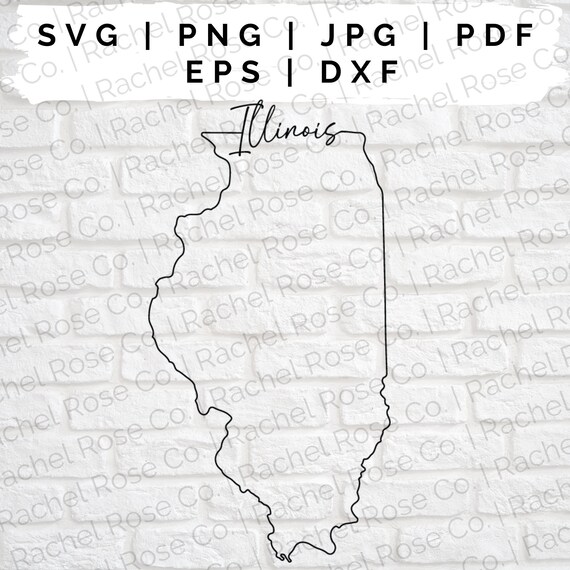 Illinois SVG Cut Files Illinois Outline - Etsy
