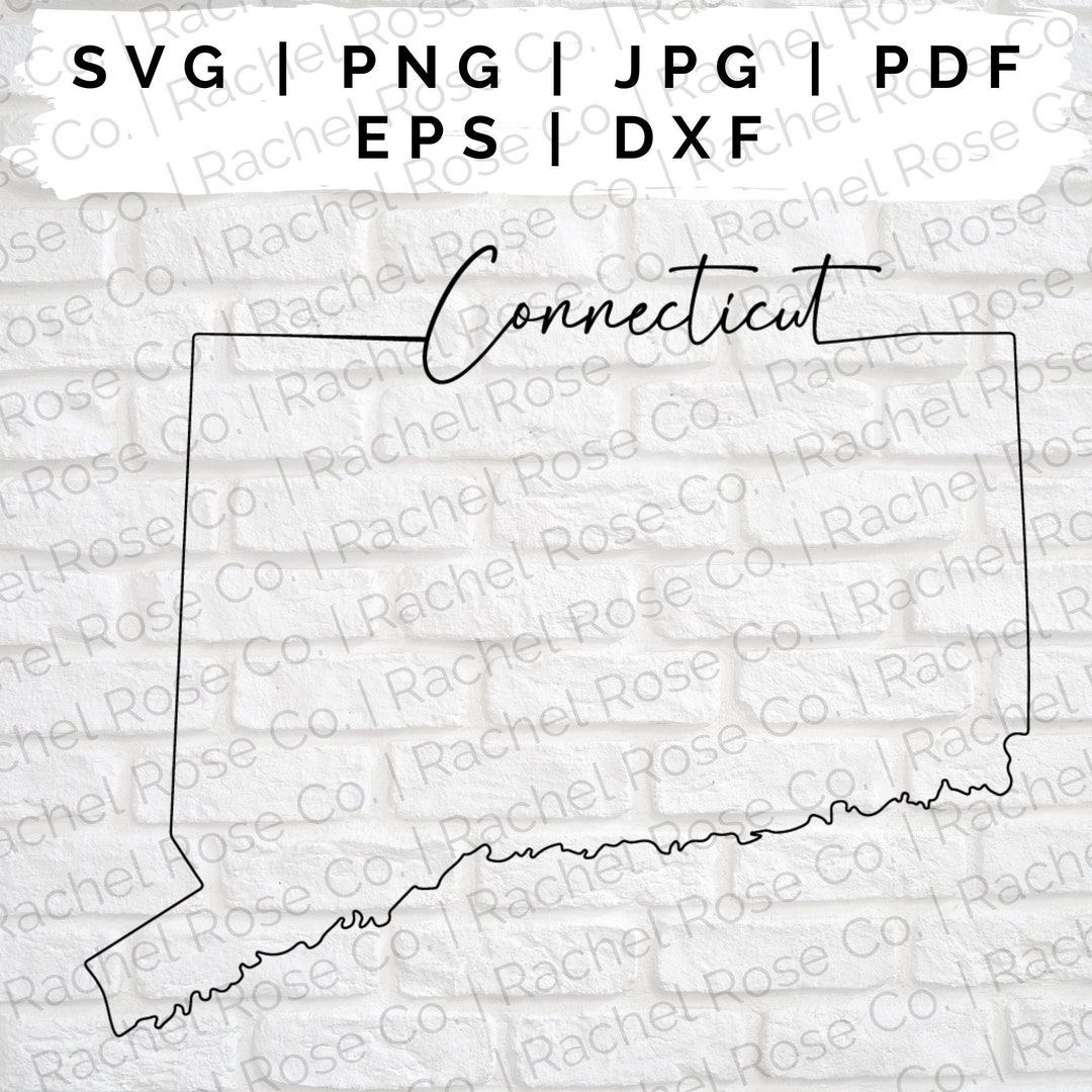 Connecticut SVG Cut Files, Connecticut Outline - Etsy