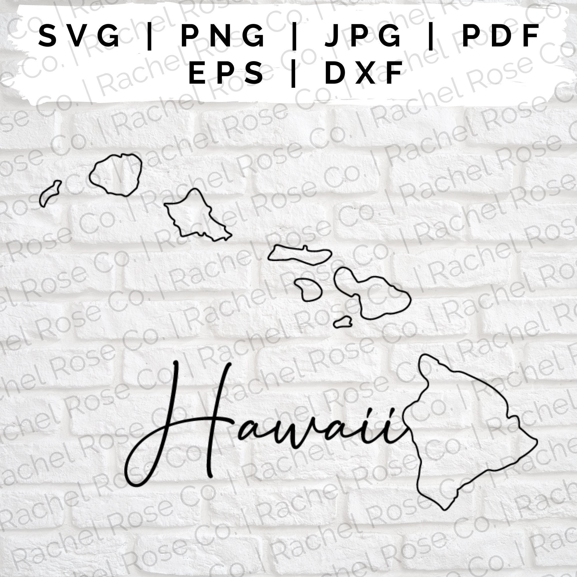 Hawaii SVG Cut Files, Hawaii State Outline - Etsy
