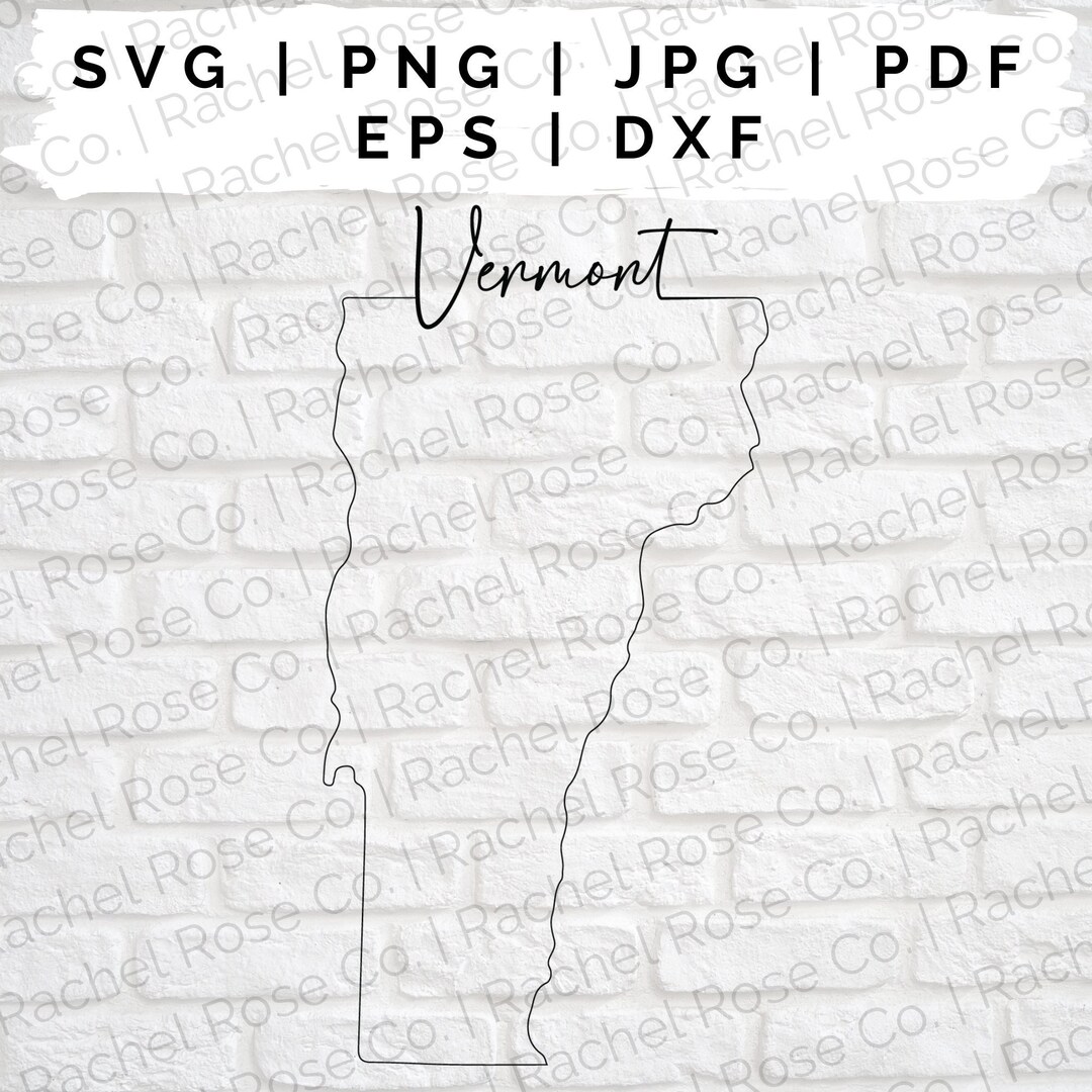 Vermont SVG Cut Files, Vermont Outline - Etsy Canada