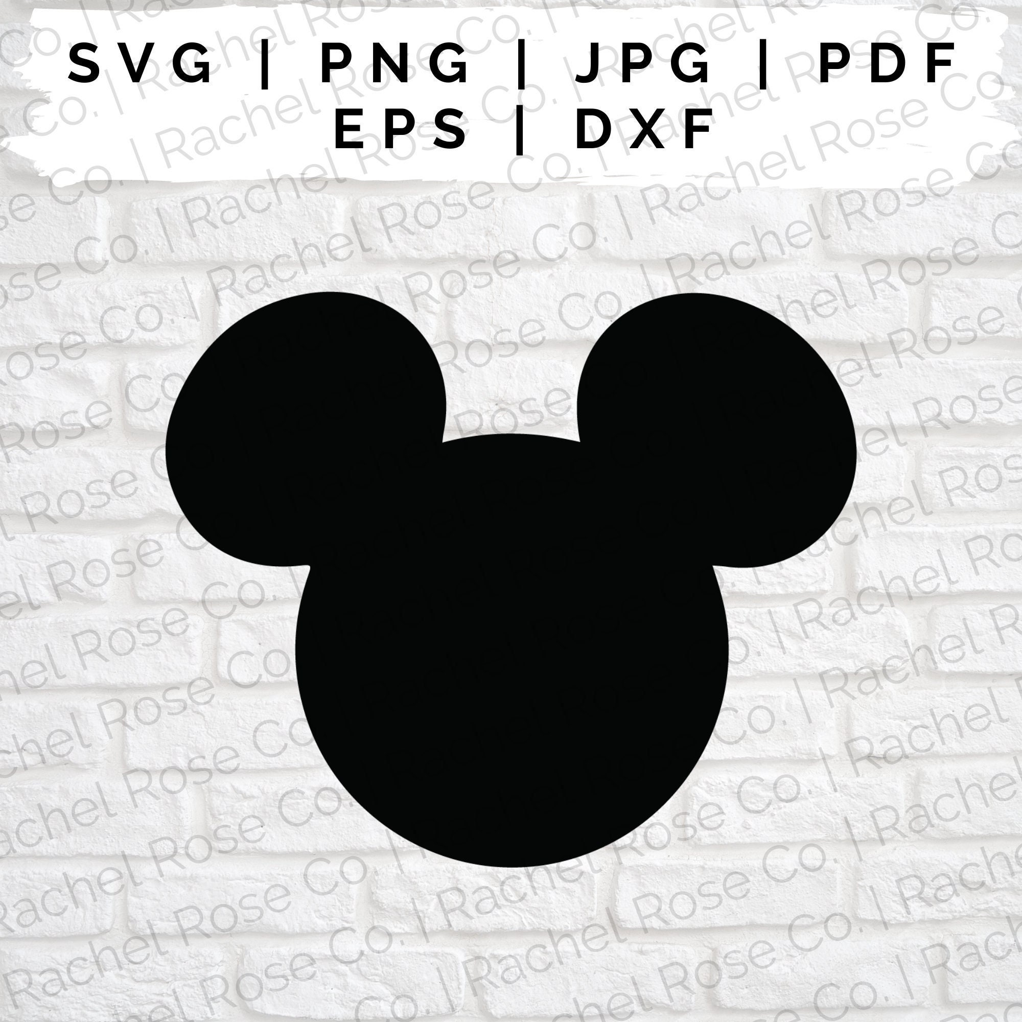Solid Mickey Head SVG Cut File - Etsy