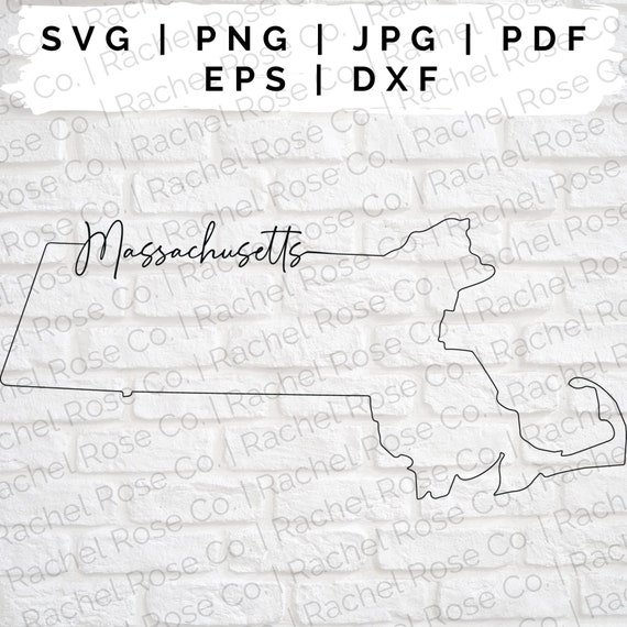 Massachusetts SVG Cut Files Massachusetts Outline - Etsy