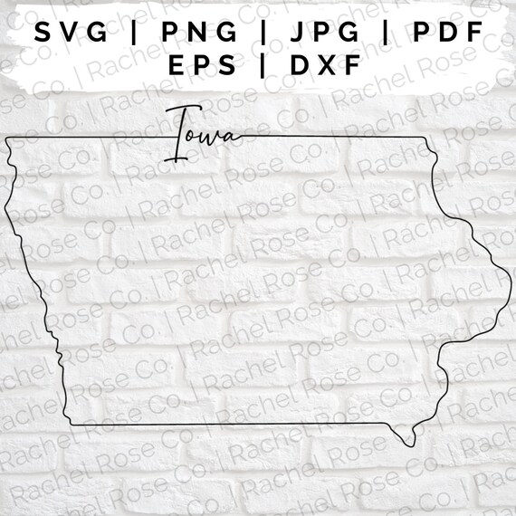 Iowa SVG Cut Files Iowa Outline - Etsy