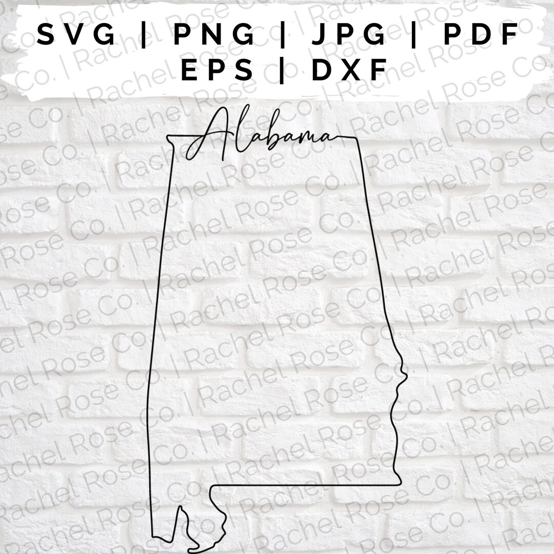 Alabama SVG Cut File, State of Alabama Outline - Etsy