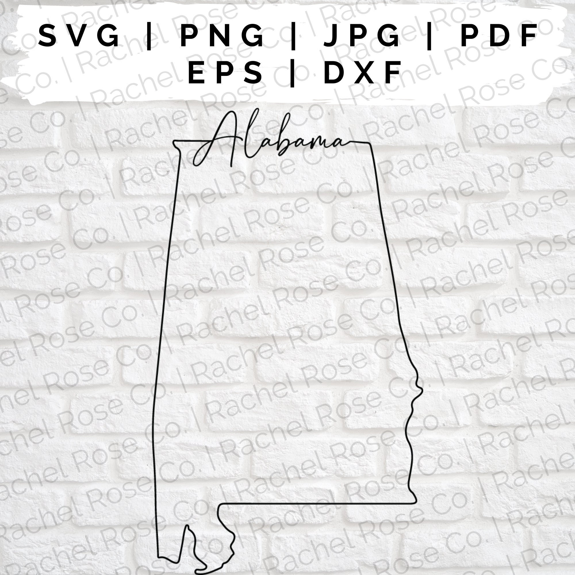 Alabama SVG Cut File, State of Alabama Outline - Etsy