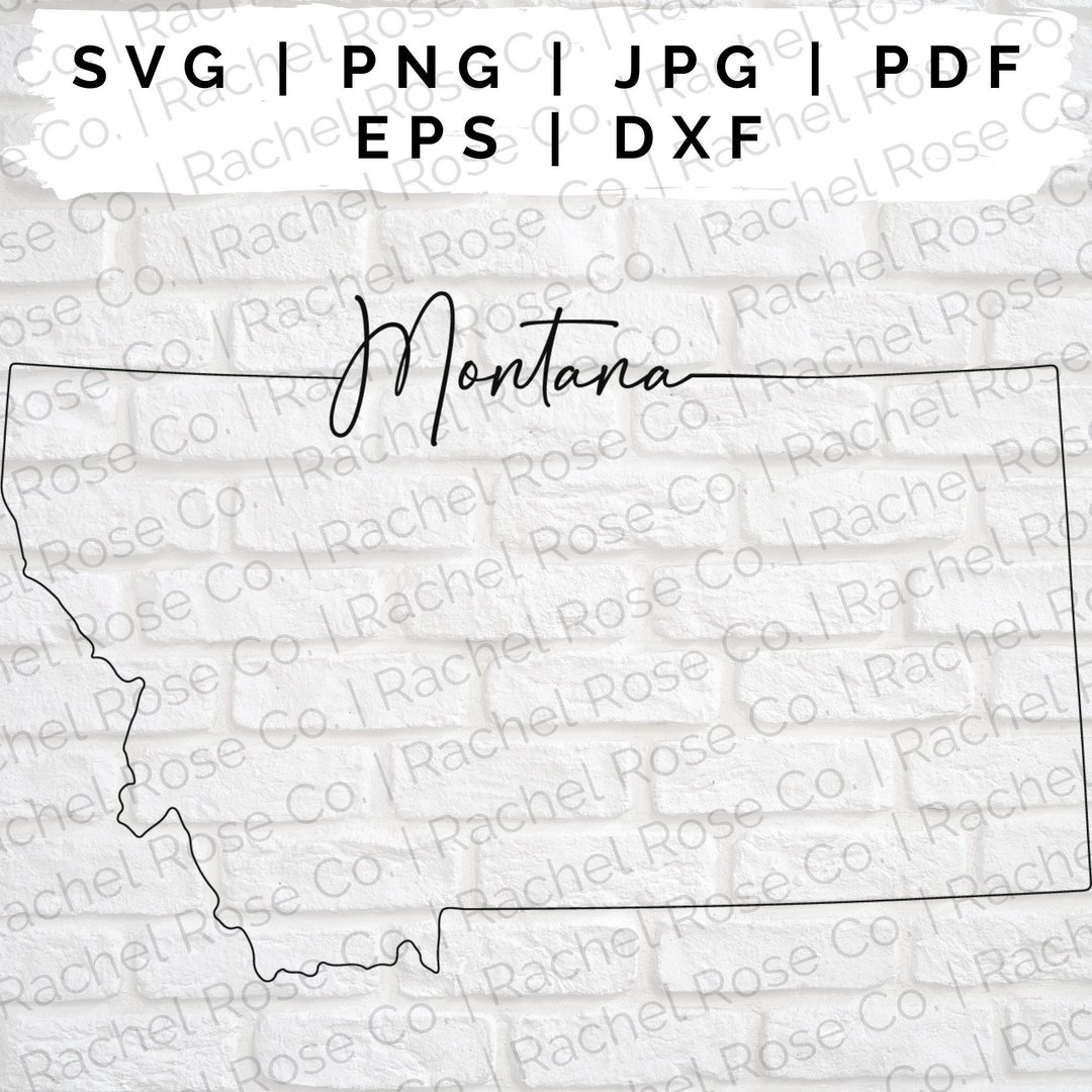 Montana SVG Cut Files, Montana Outline - Etsy