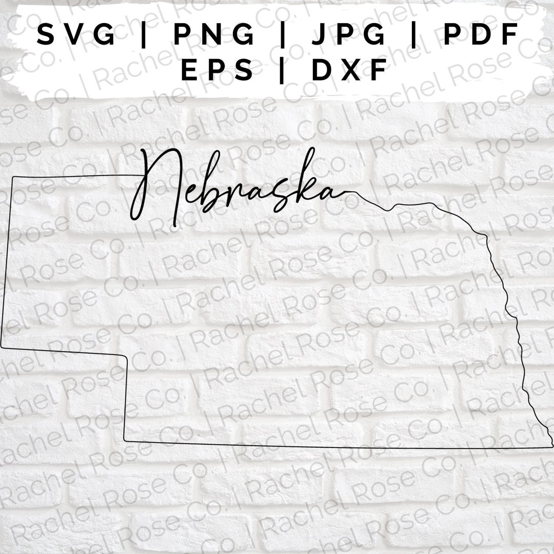 Nebraska SVG Cut Files, Nebraska Outline - Etsy
