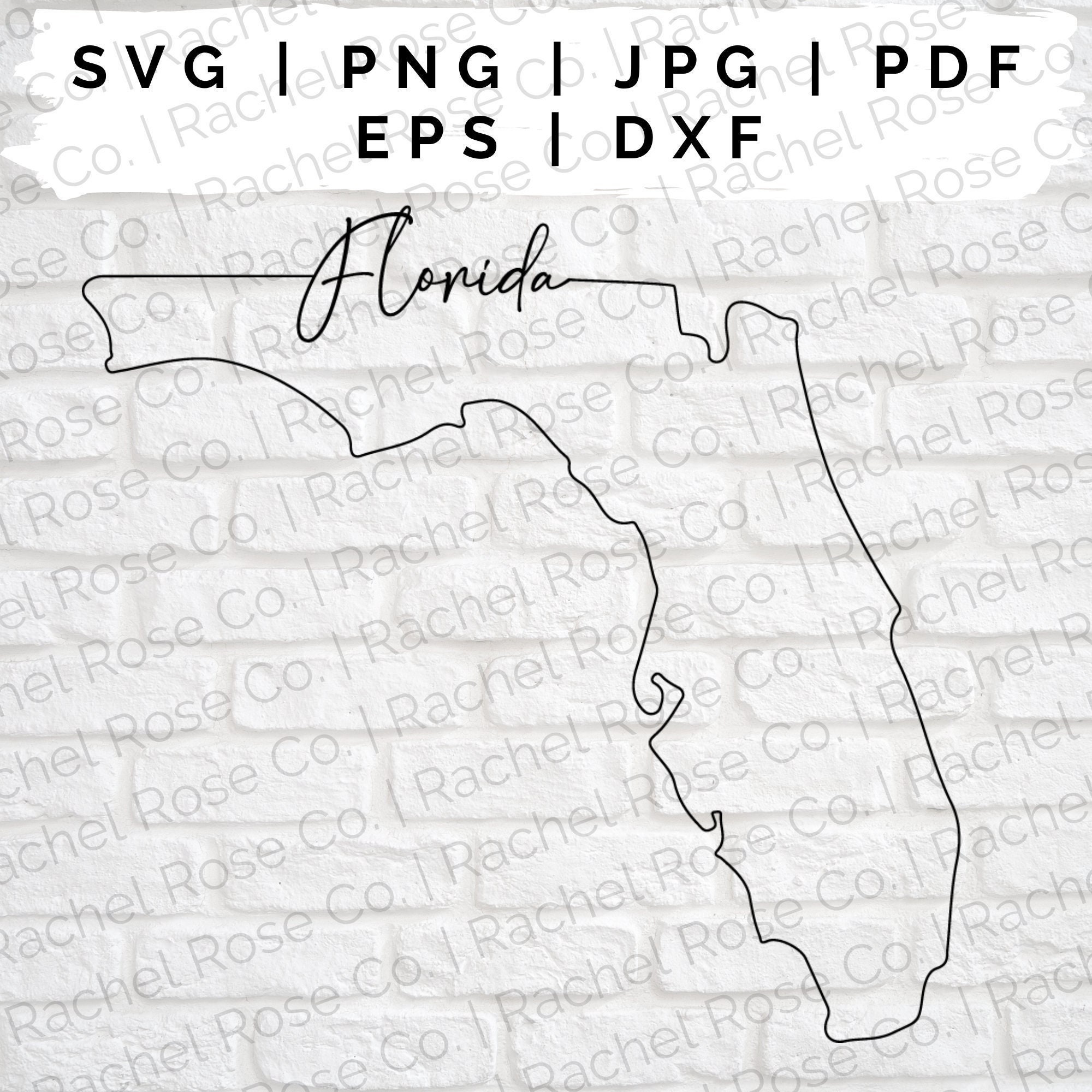 Florida SVG Cut File, Florida Outline - Etsy
