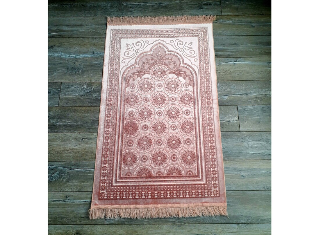Personalized Pink Prayer Mat Set-custom Luxury Prayer Rug-islamic Gift ...