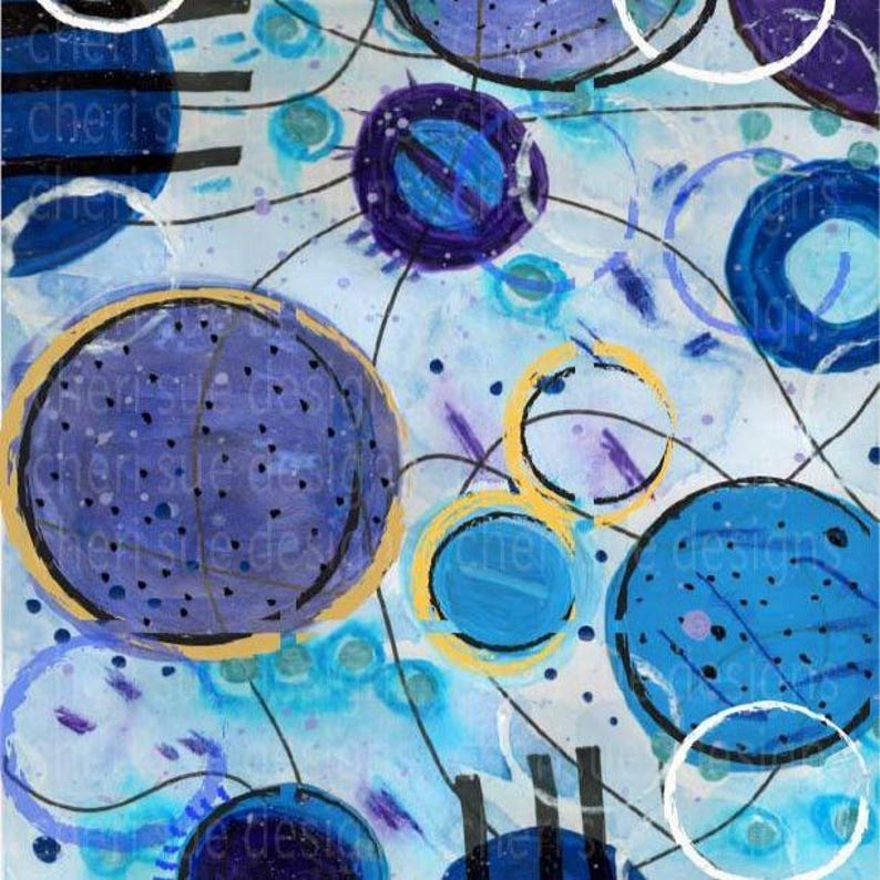 Blue & Purple Abstract ATC Backgrounds 9 Printable 2.5x3.5 Card Designs ...