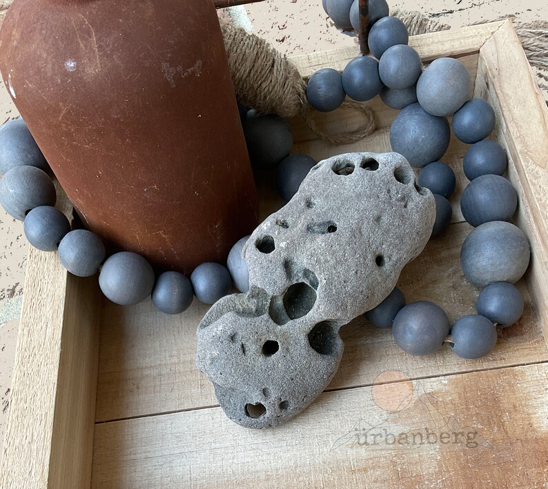 Hag Stone Beach Rock Coral Home Decor Handcrafted Gift Coastal North ...