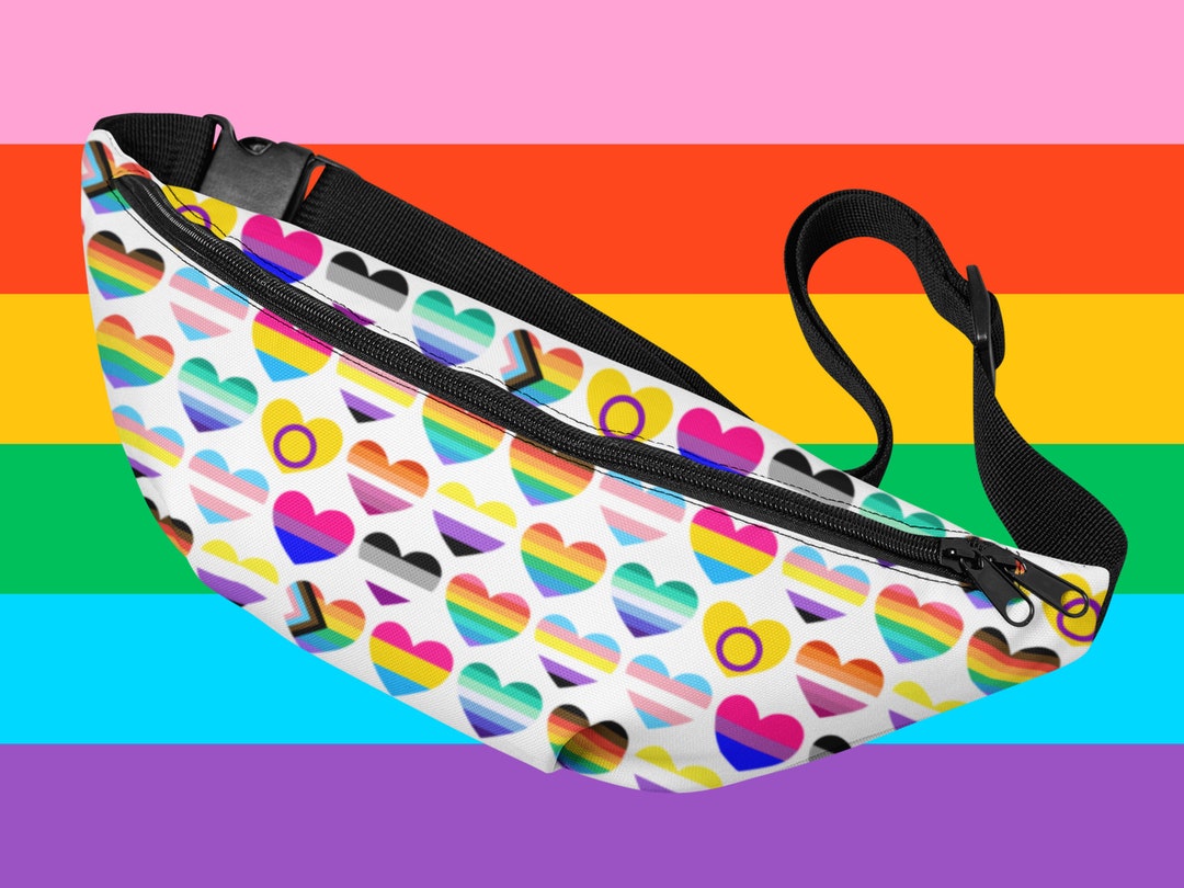 Pride Flag Heart Fanny Pack. Pride Month Crossbody Bag - Etsy