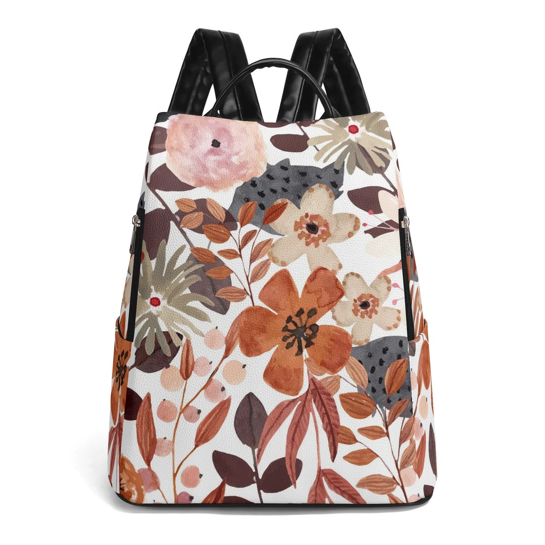 Earthbound Blossom Backpack. New Travel PU Daypack Anti-theft Backpack ...