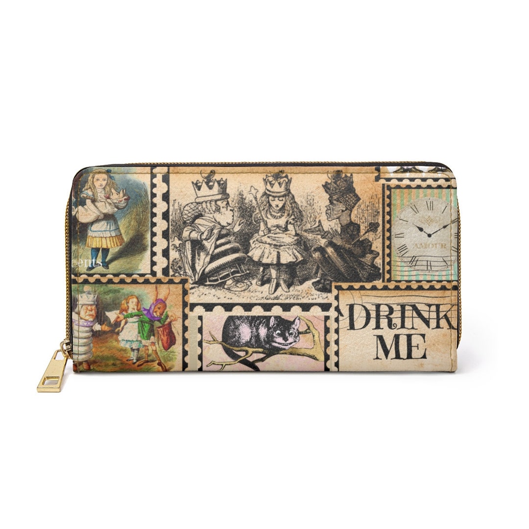 Vintage Stamp Alice in Wonderland Wallet. Womans Wallet. Gift for Her ...