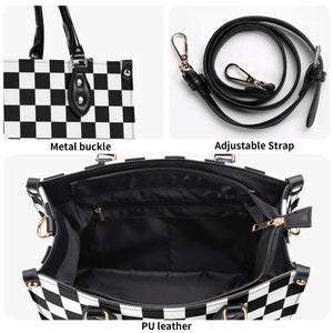 Checkered Purse. Trendy Handbag, Waterproof PU Leather Handbag, Top ...